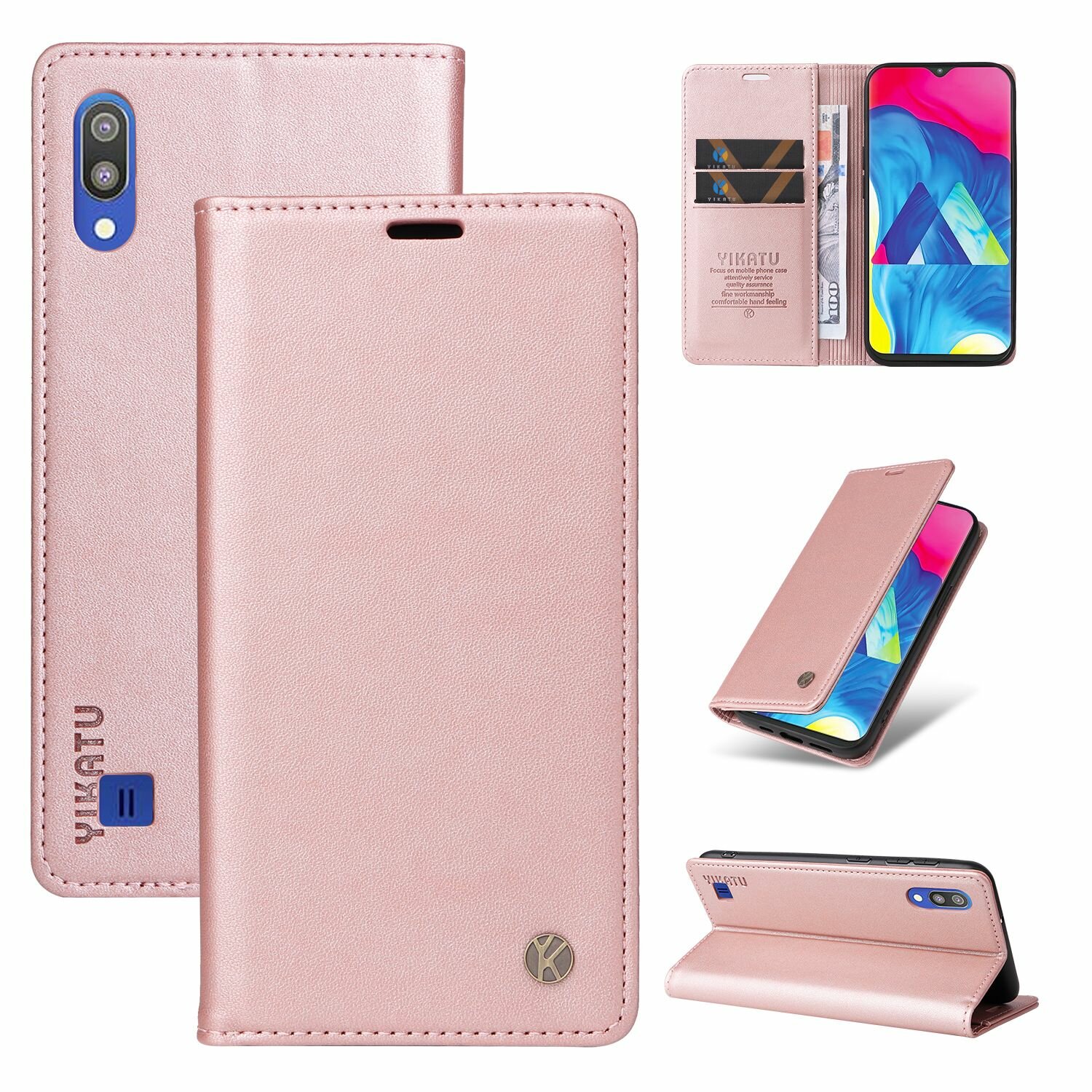 Кожаный флип-чехол для Samsung Galaxy M10/A10(Самсунг Галакси M10/A10) с магнитом, отделением для карт и отделением для бумажника