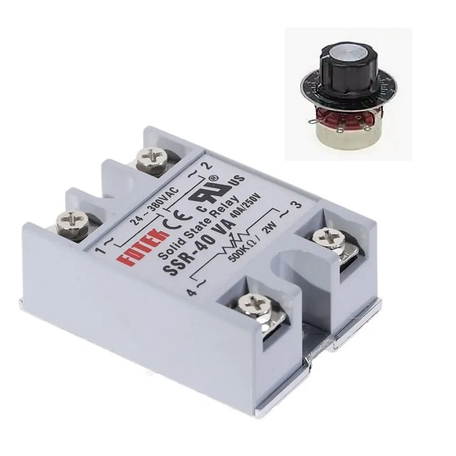 Твердотельное реле SSR-40 VA регулятор напряжения 24-380VAC