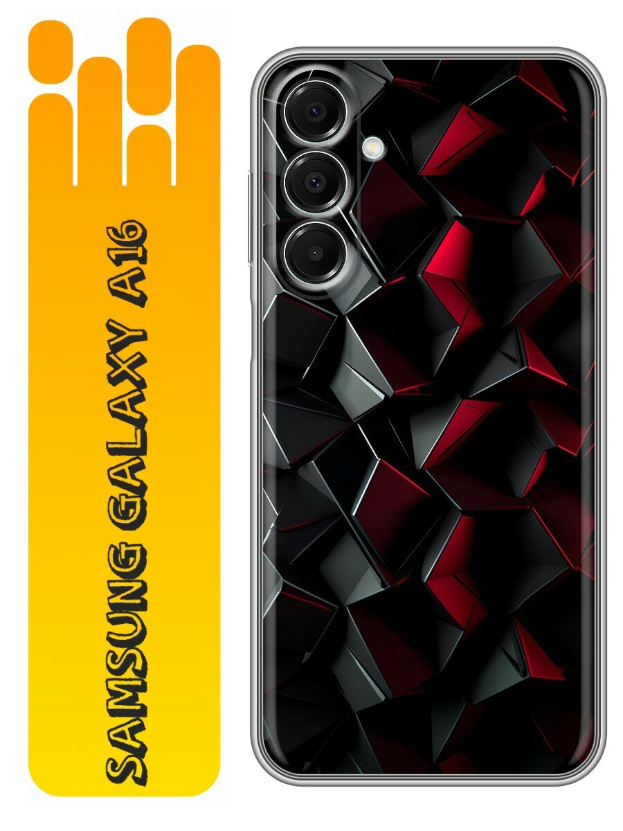 Чехол для Samsung Galaxy A16 с принтом Черный принт (Самсунг Галакси А16)