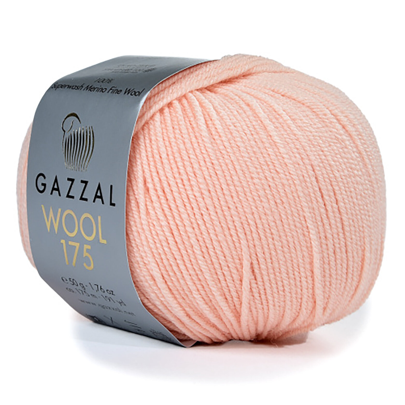 5 Мотков, Gazzal Wool 175, 100% Тонкая шерсть мериноса супервош / 50 гр. - 175 м, Цвет-348