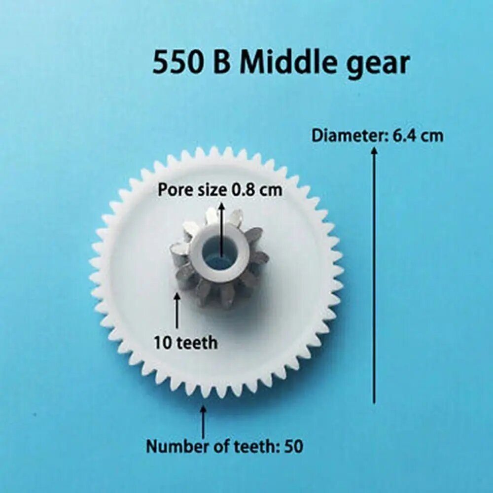 Пластиковый редуктор для детского электромобиля 390/550 Голубой, 1Pc 550B Middle