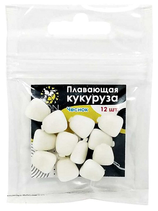 Lion Baits Кукуруза искусственная плавающая ароматизированная чеснок 12 шт для ловли