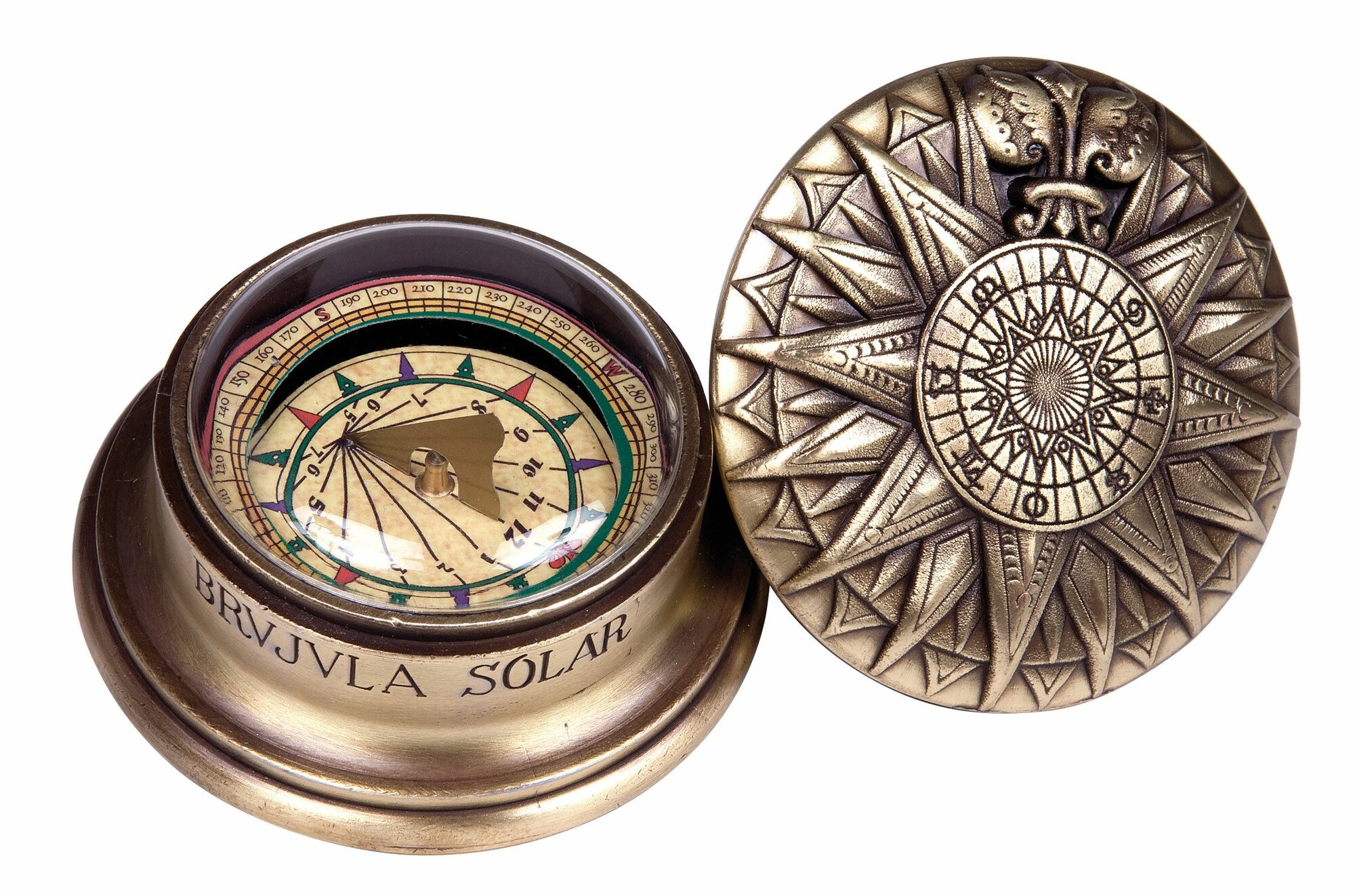 Солнечный компас Hemisferium Solar Compass диам 8,5 Н 4,5 см, бронза