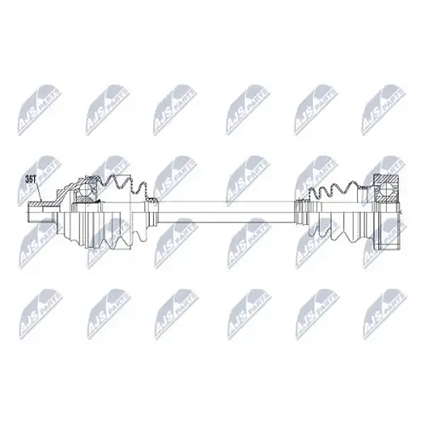 NTY NPW-VW-057 полуось VW Golf (Гольф) V / vi / vII, Passat (Пассат) 05-11, Touran (Тоуран) 03-10, Caddy (Кадди) III 04-15,