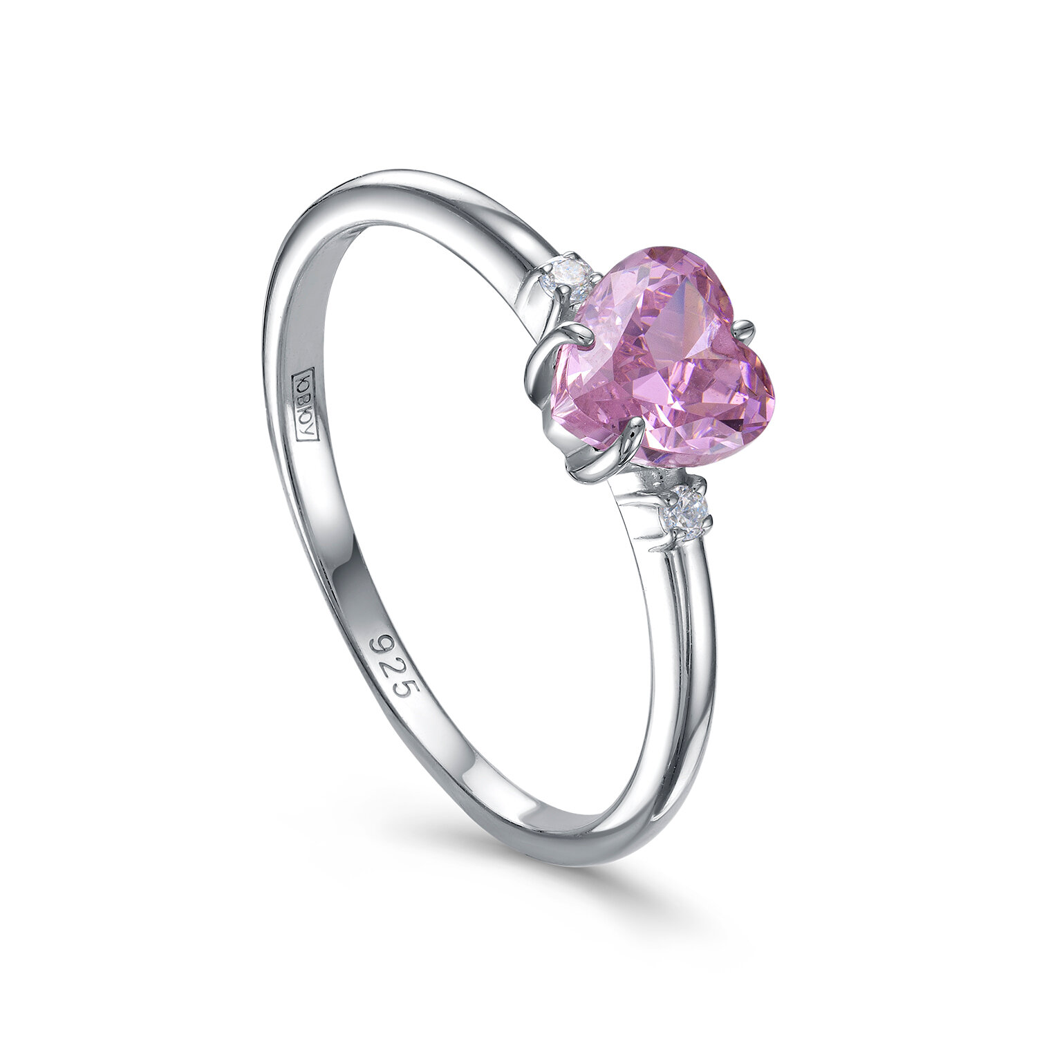 Кольцо, серебро, 925 проба, фианит