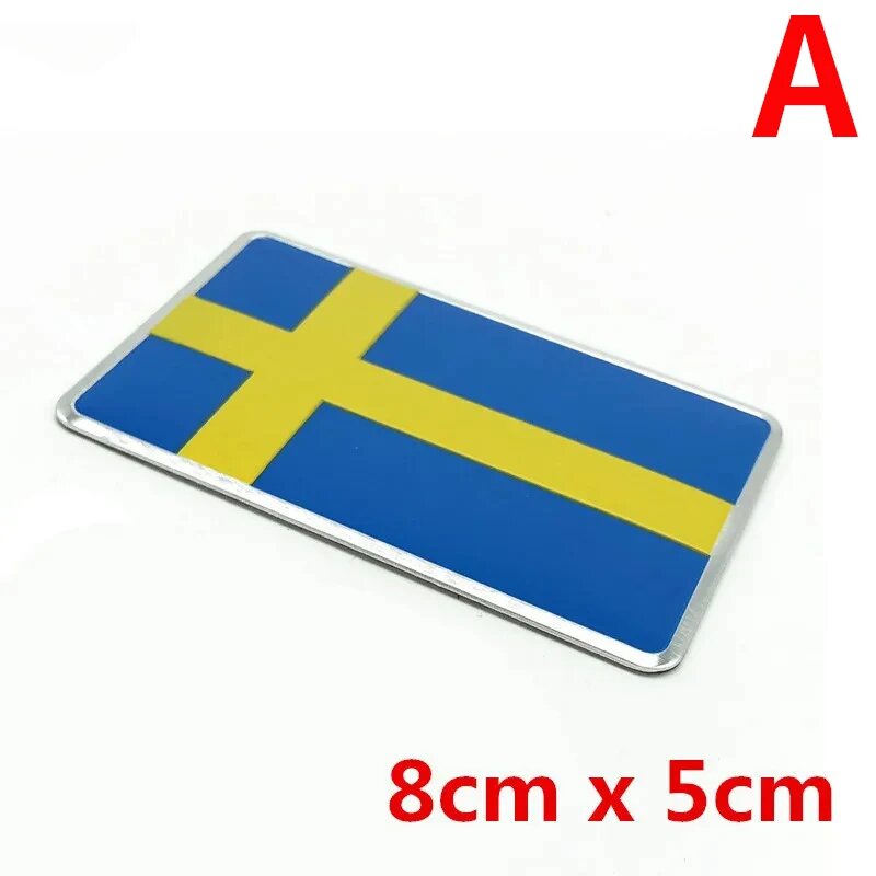 3D алюминиевый национальный флаг Швеции, карта автомобиля, мотоцикл, эмблема, наклейка, наклейка для Volvo XC60 S60 S90 SAAB SCANIA Koenigsegg CCR A