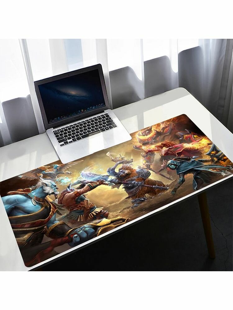 Игровой коврик для мыши Dota 2 Turret 2, нескользящий, прошитые края, кремовый/шоколадный