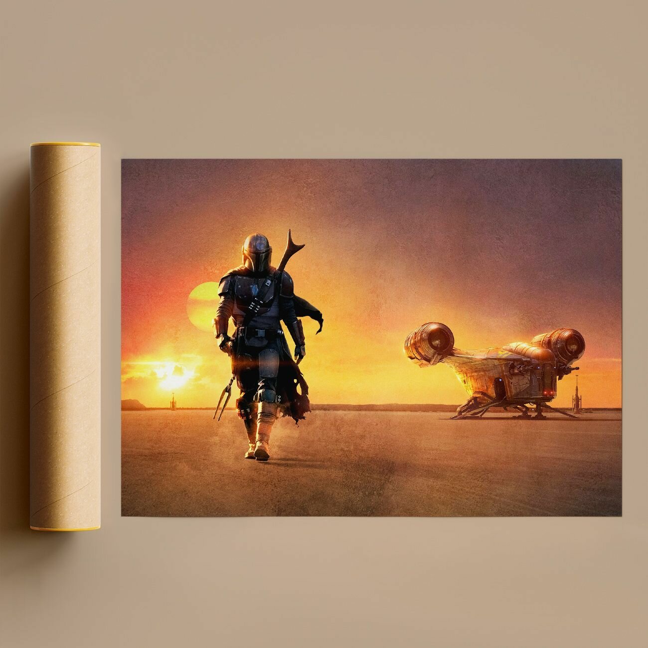 Постер Мандалорец 60х80 см без рамы/ Mandalorian, Йода, Грогу/ Плакат для интерьера, в подарок