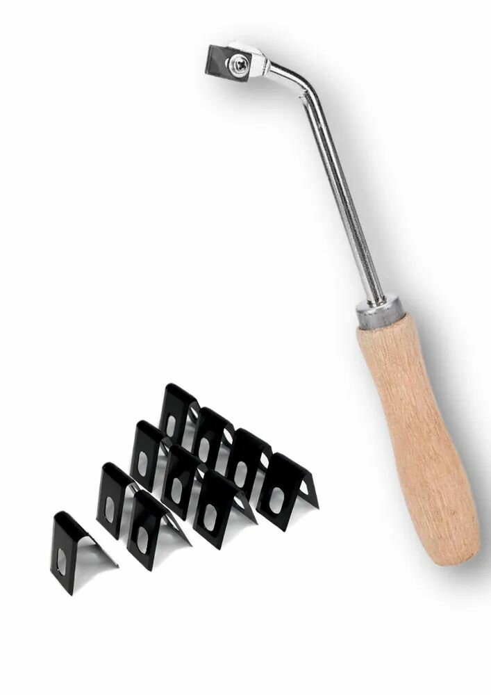 Рустовка для снятия фаски шва 10 запасных лезвий / Резак для расшивки линолеума и ПВХ напольных покрытий