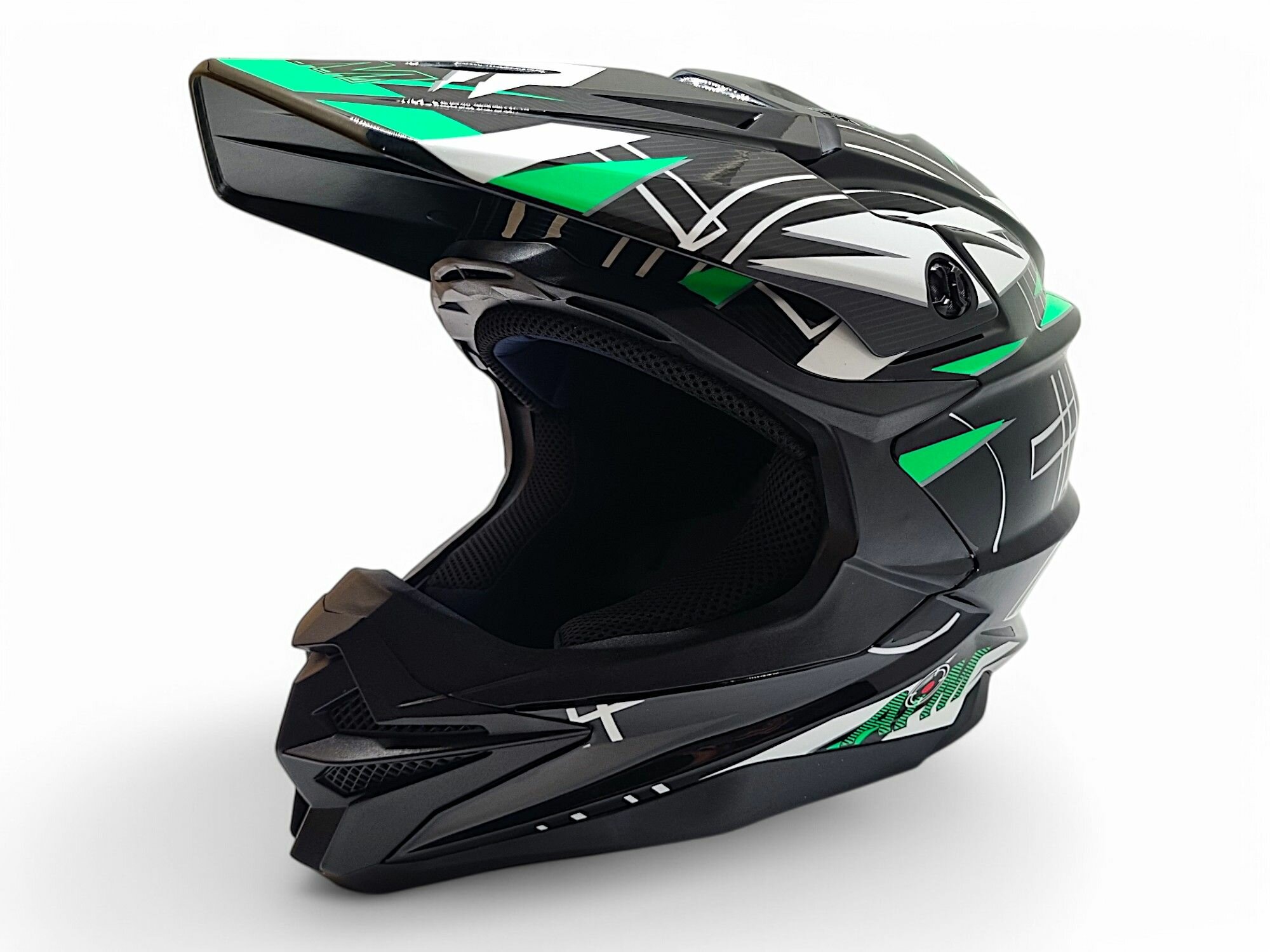 Мотошлем кроссовый взрослый AiM JK803S Green/Black, XL