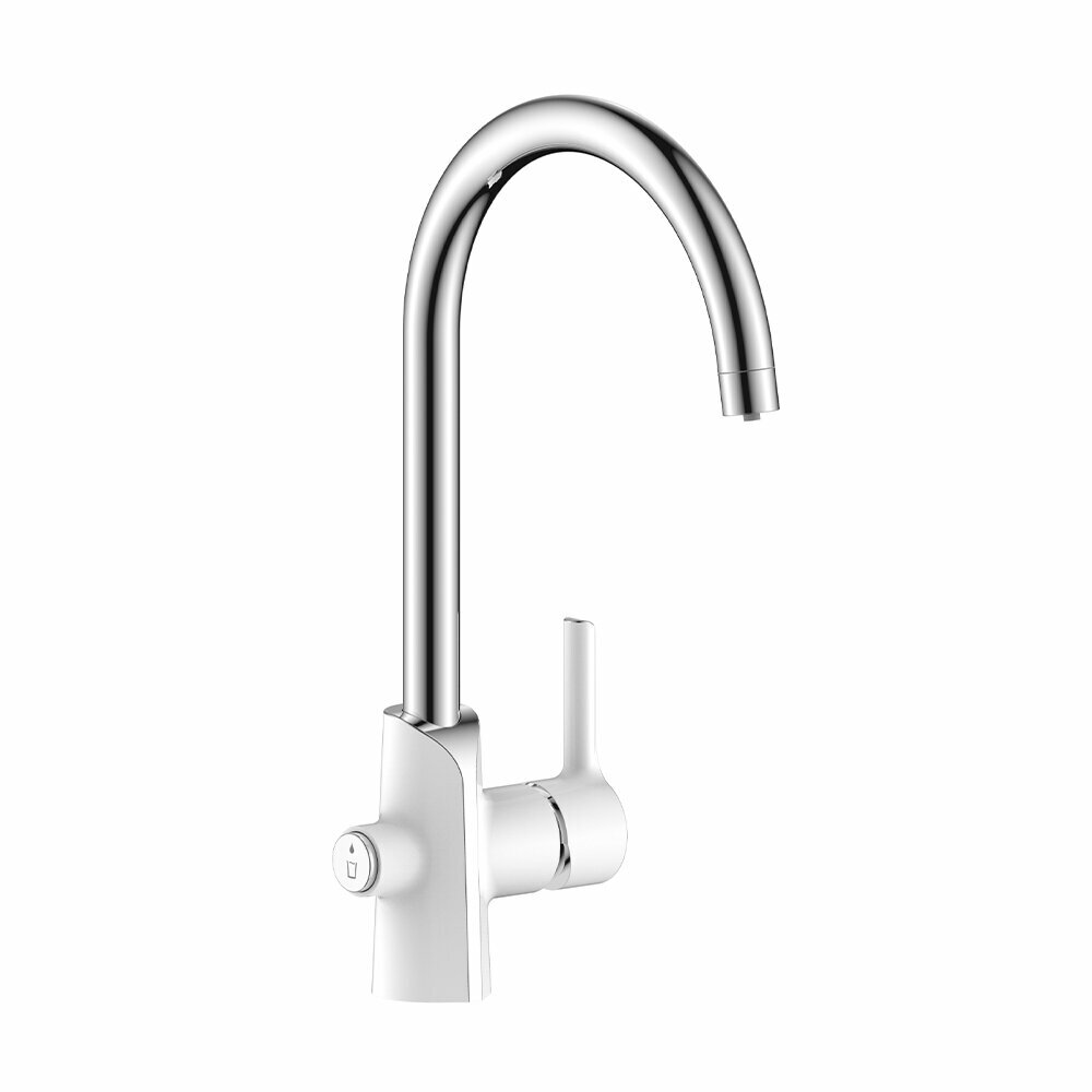 Смеситель для кухни Gappo G4303-8 с встроенным фильтром, белый хром