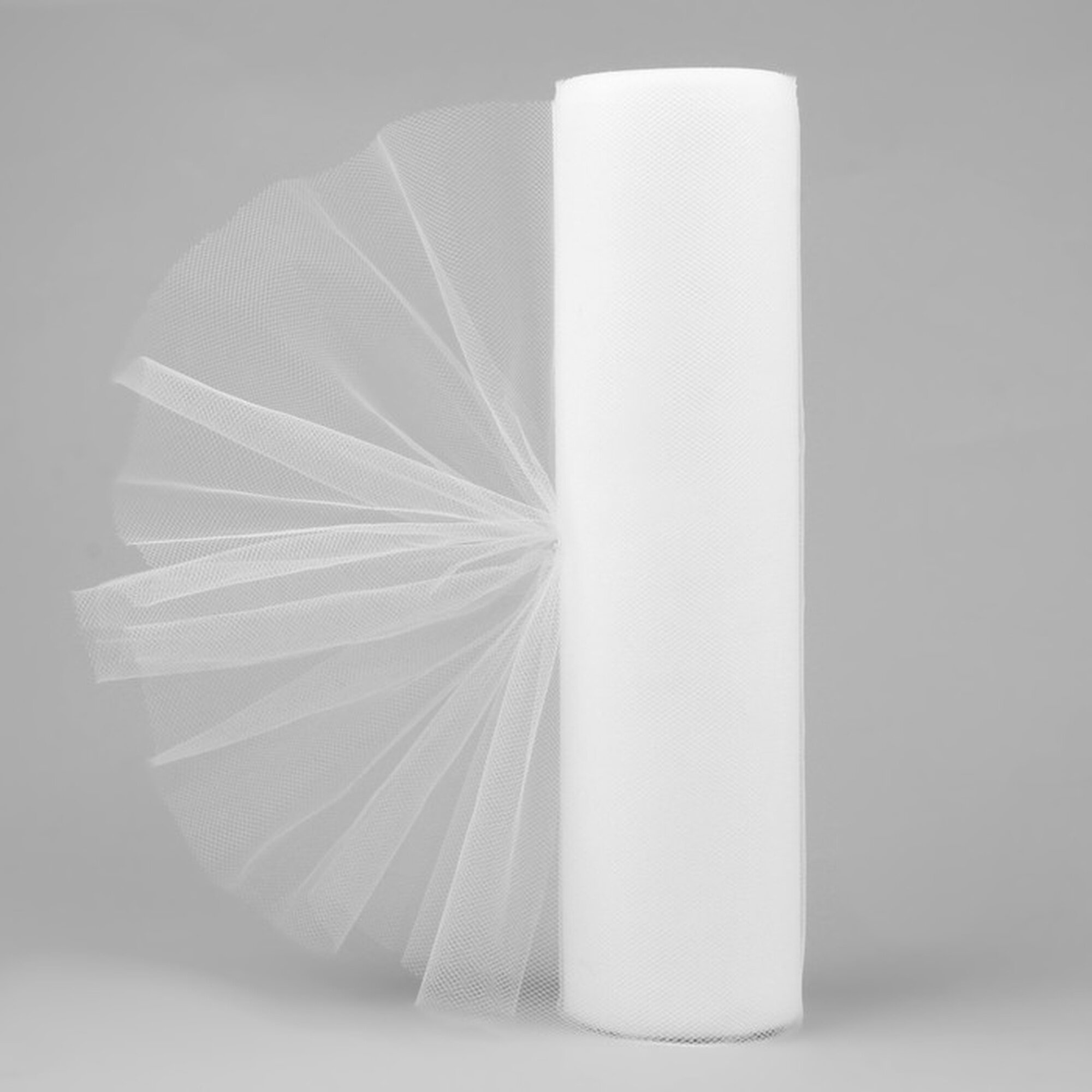 Лента Сима-ленд, фатин, пришивная, белая, 25см, 23м, 11г/кв. м