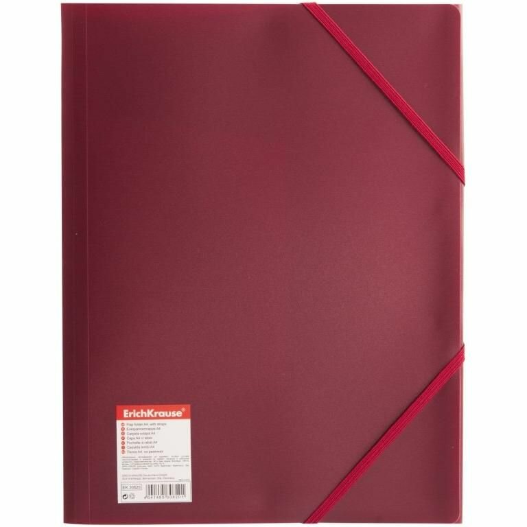 Папка на резинке Erich Krause А4 Standard, бордовый, пластик 0,6 мм (30820)
