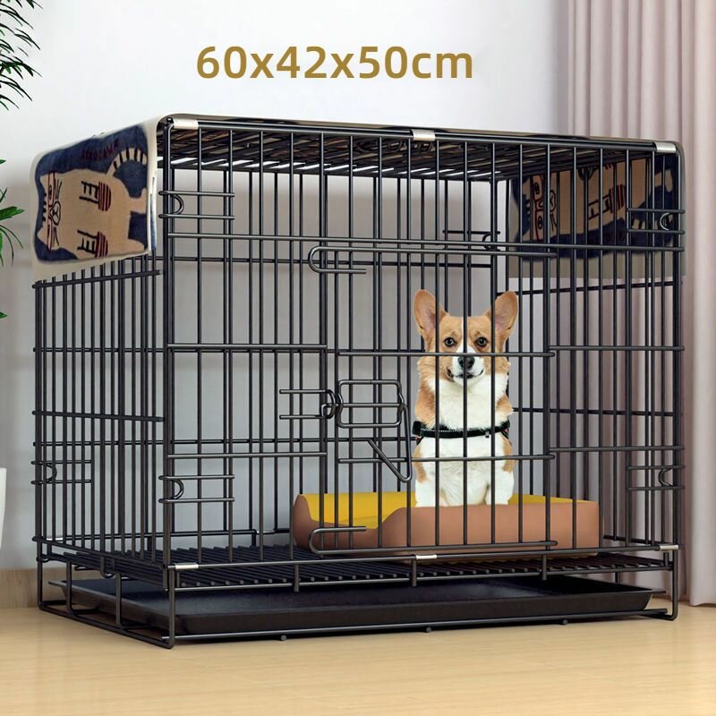 Клетка переноска для средних и мелких пород животных поддоном из пластика. Металлическая перевозка для собак, кошек, хомяков, крыс, грызунов, кролика.2 двери