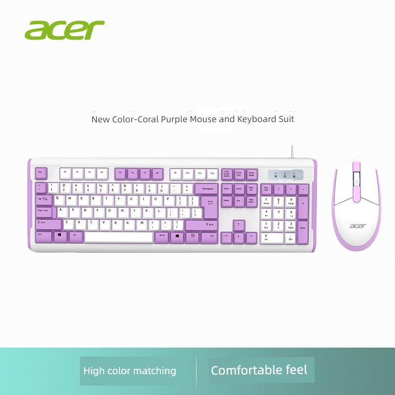 Комплект механической клавиатуры и мыши Acer для настольных компьютеров и ноутбуков, проводная внешняя клавиатура для