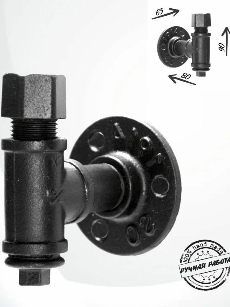 Крючки для ванной лофт, 2 штуки, металл/сталь, черный цвет, крепеж в комплекте