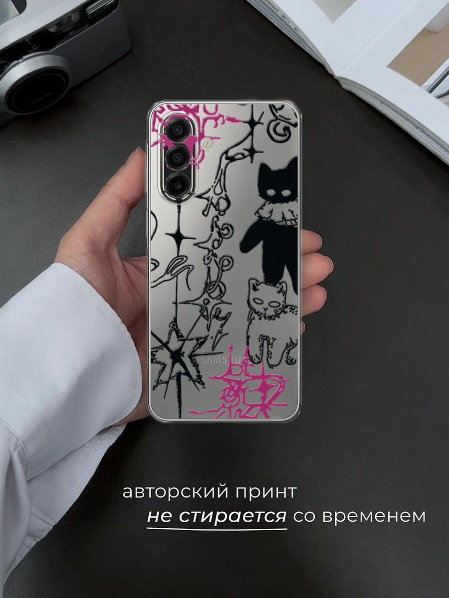 Чехол на Samsung Galaxy A17 / Самсунг А17 с принтом "Готические котики" — фото 1