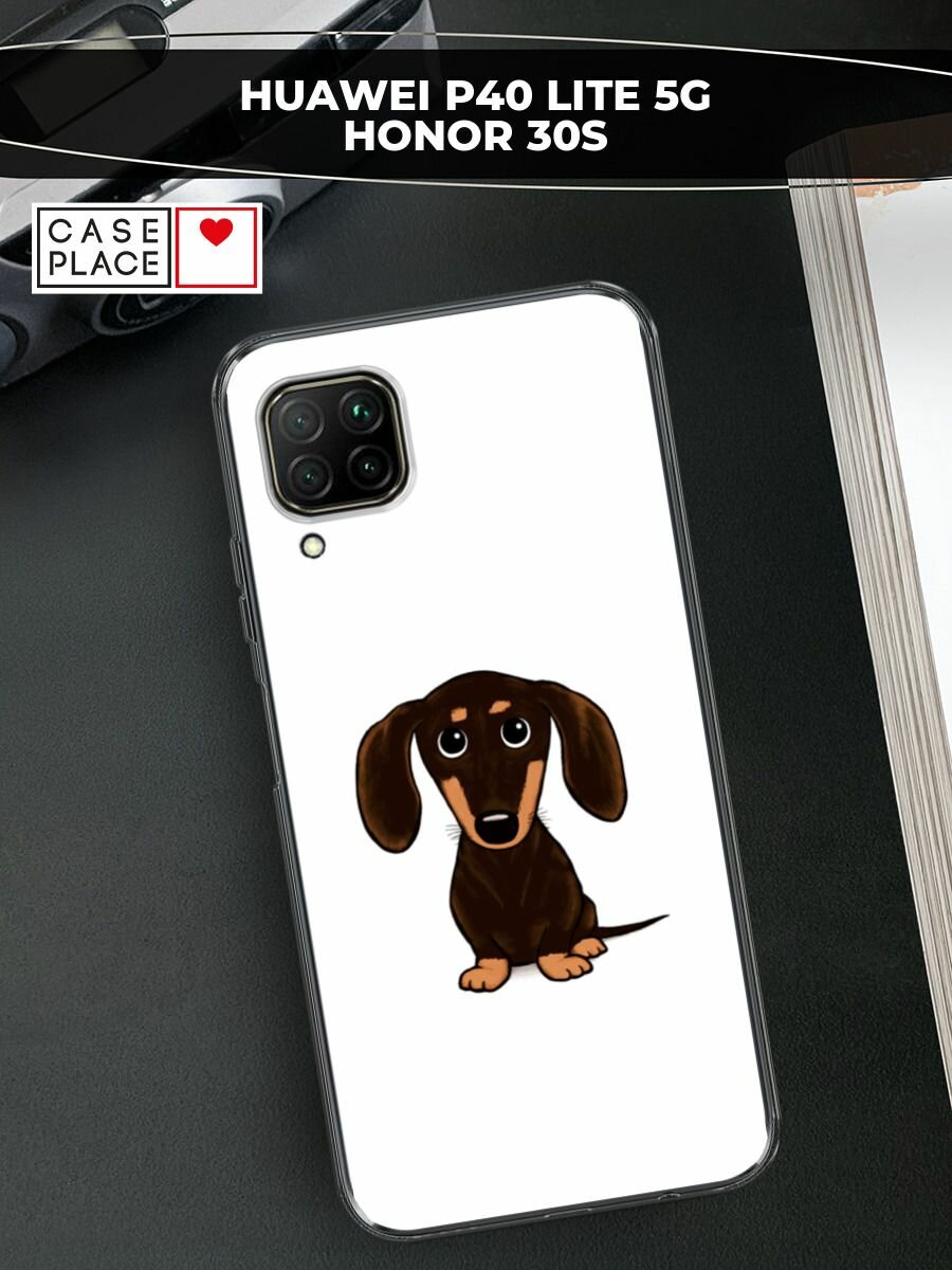 Чехол на Honor 30S Global/Huawei P40 Lite 5G/Nova 7 SE с принтом "Маленькая такса"