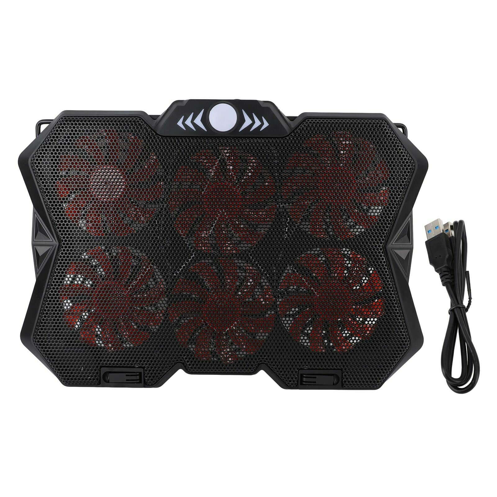 Охлаждающая подставка для ноутбука с 6 регулируемыми по высоте RGB-подсветкой, тихая, с 6 вентиляторами, металлическая сетка, игровой кулер для ноутбука, компьютерный охлаждающий коврик для 19 дюймов