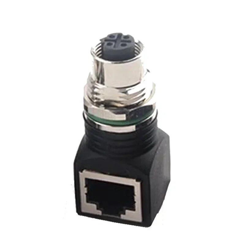 DIVEDEER M12 4Pin D-Type to RJ45 Female Plug Adapter