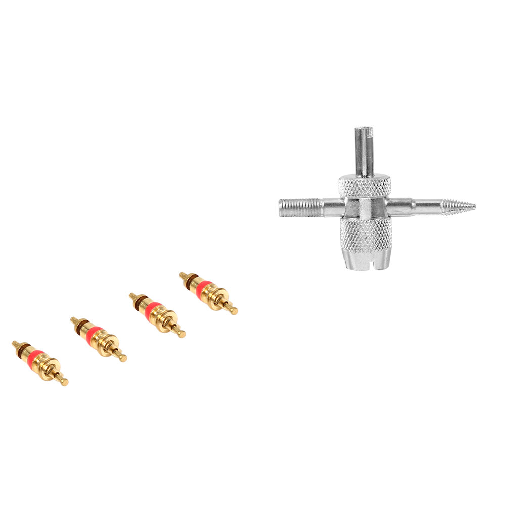 Инструмент для ремонта вентилей шин автомобилей и велосипедов с 4-ходовым съемником стержней клапанов, прочный аксессуар для шин для легкого обслуживания и замены