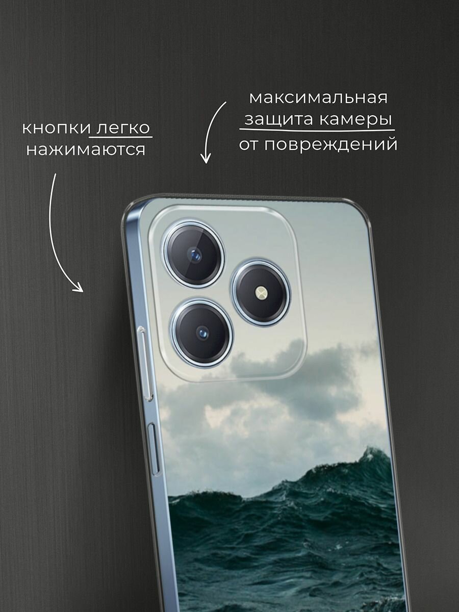 Силиконовый чехол на Realme C63 / Реалми С63 с принтом "Волны 11" — фото 1