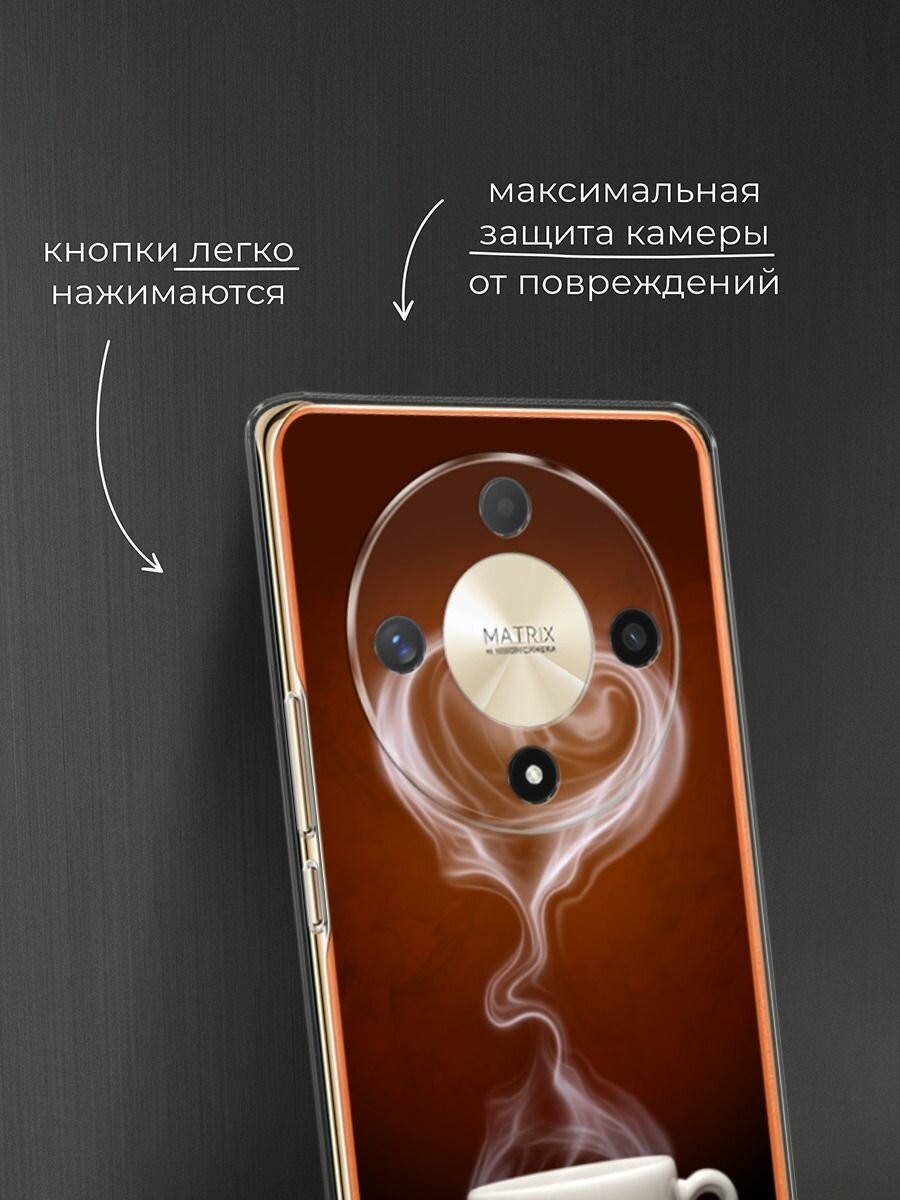Силиконовый чехол на Honor X9b / Хонор X9B с принтом "Кофейная любовь" — фото 1