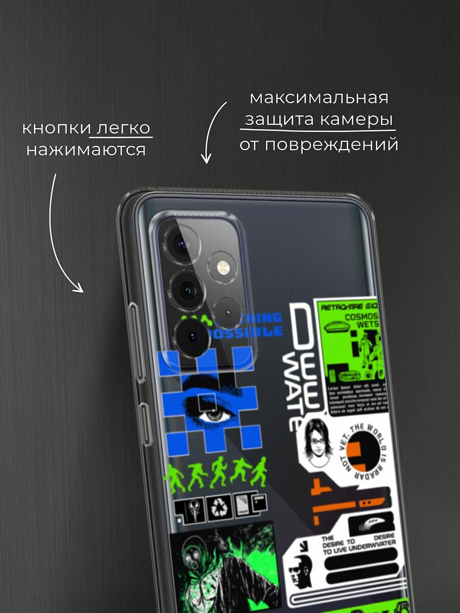 Чехол на Samsung Galaxy A72 / Самсунг Галакси А72 с принтом "Nothing impossible", прозрачный — фото 1