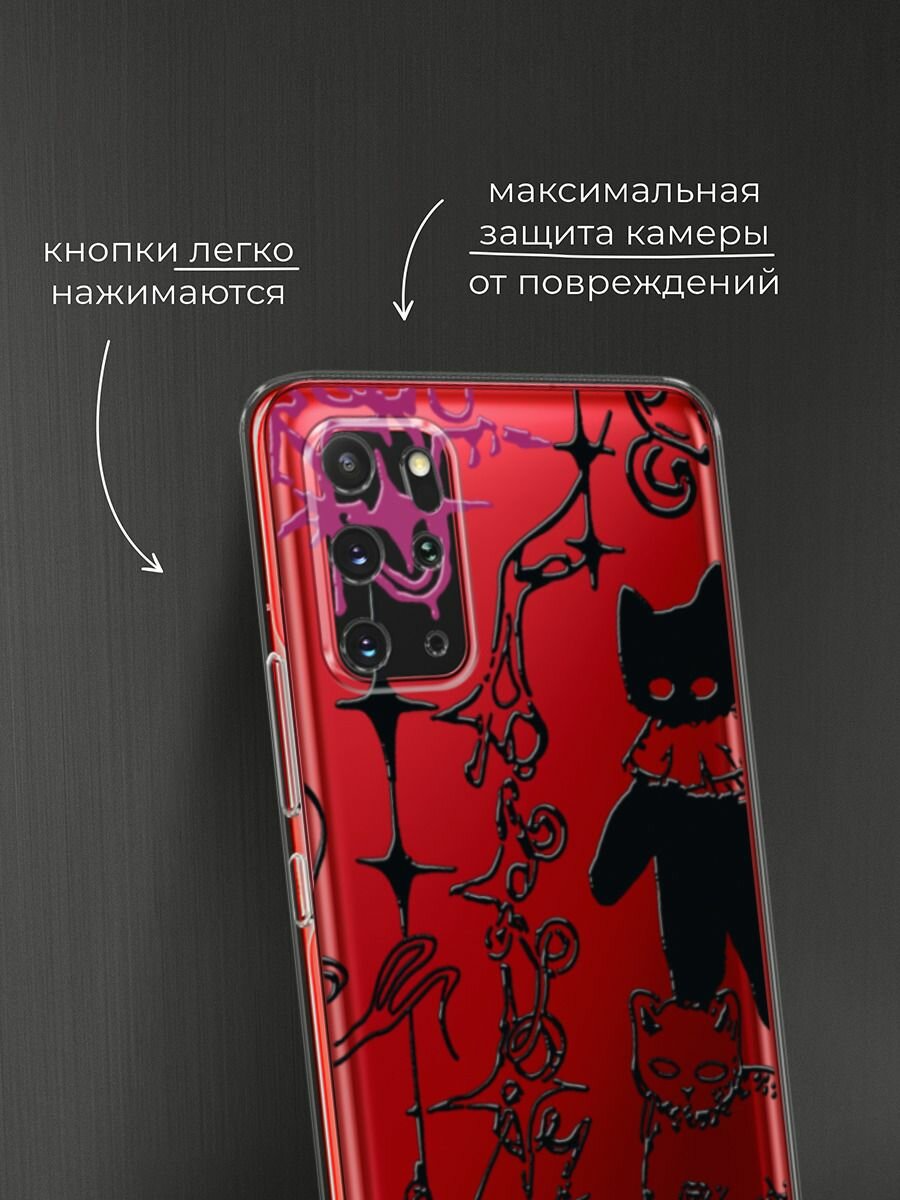 Чехол на Samsung Galaxy S20 + / Самсунг Галакси S20 Плюс с принтом "Готические котики" — фото 1