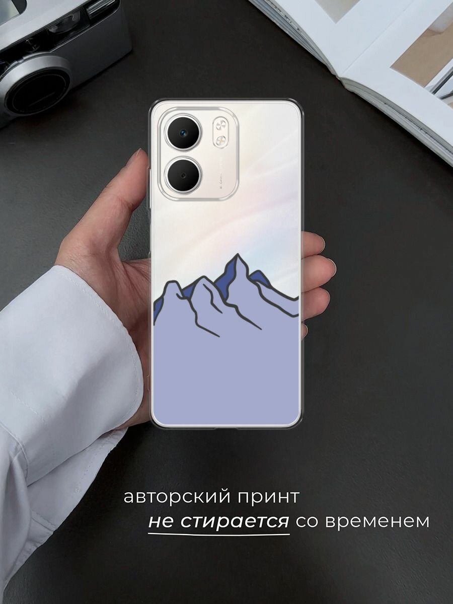 Силиконовый чехол на Oppo A5x / Оппо А5x с принтом "Гора", прозрачный — фото 1