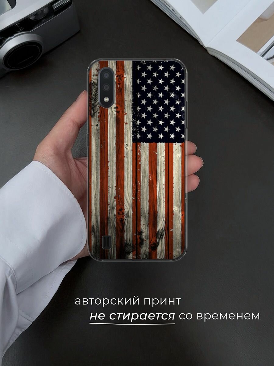 Чехол на Samsung Galaxy A01 / Самсунг Гэлакси А01 с принтом "США" — фото 1