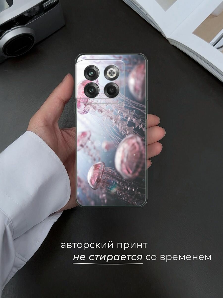 Силиконовый чехол на OnePlus 10T / Ван плюс 10T с принтом "Медузы" — фото 1