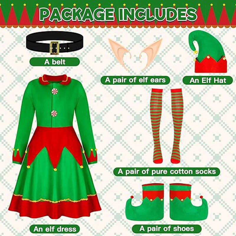 Рождественский костюм эльфа для женщины М
