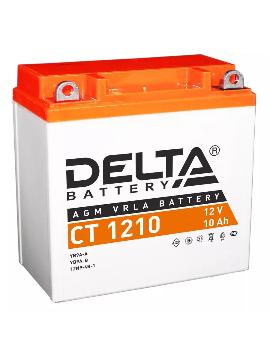 Аккумулятор DELTA CT1210 12V 10Ач 100А 135x75x135 прям. пол.