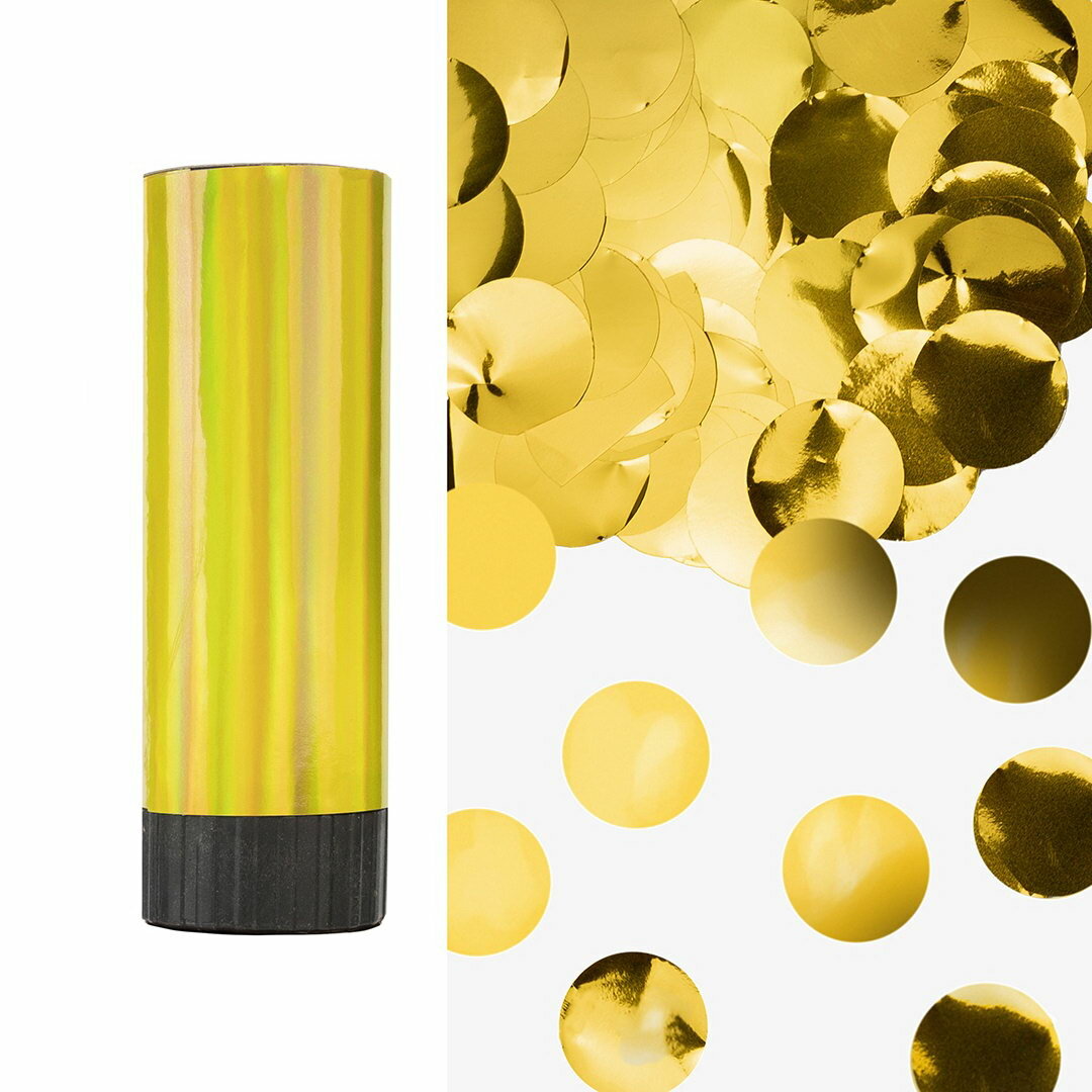 Хлопушка пружинная "Круги", фольга, золото, 10 см, вид хлопушки: пружинная