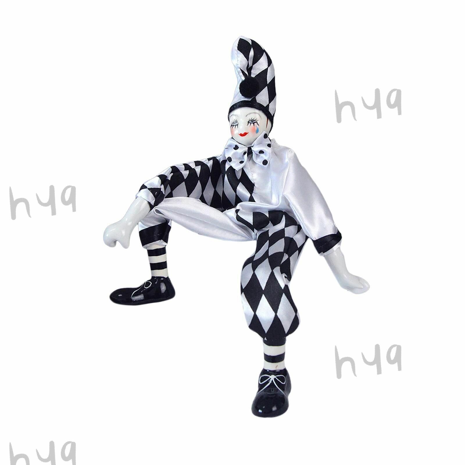 Кукла Арлекин на Хэллоуин коллекционная, фарфоровая, высота 38 см жутко красивое украшение!