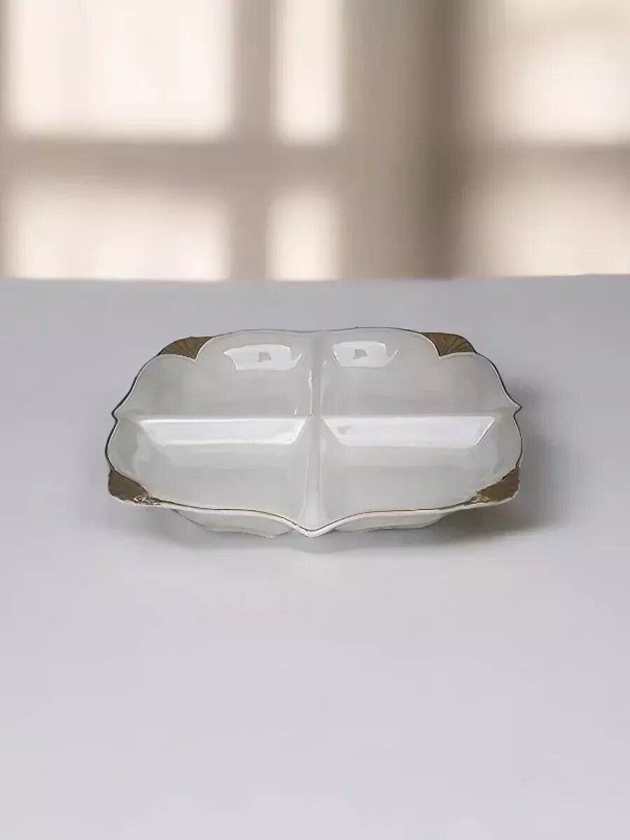 Менажница Lenardi Перламутр Белый, фарфоровая, 30 см