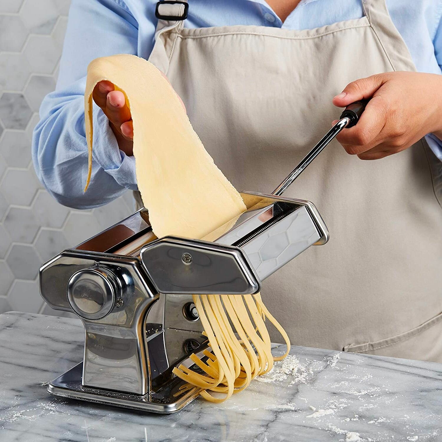 Лапшерезка ручная, машинка для нарезки лапши и пасты, 9 режимов работы, 15 см ширина, тестораскатка Kelli