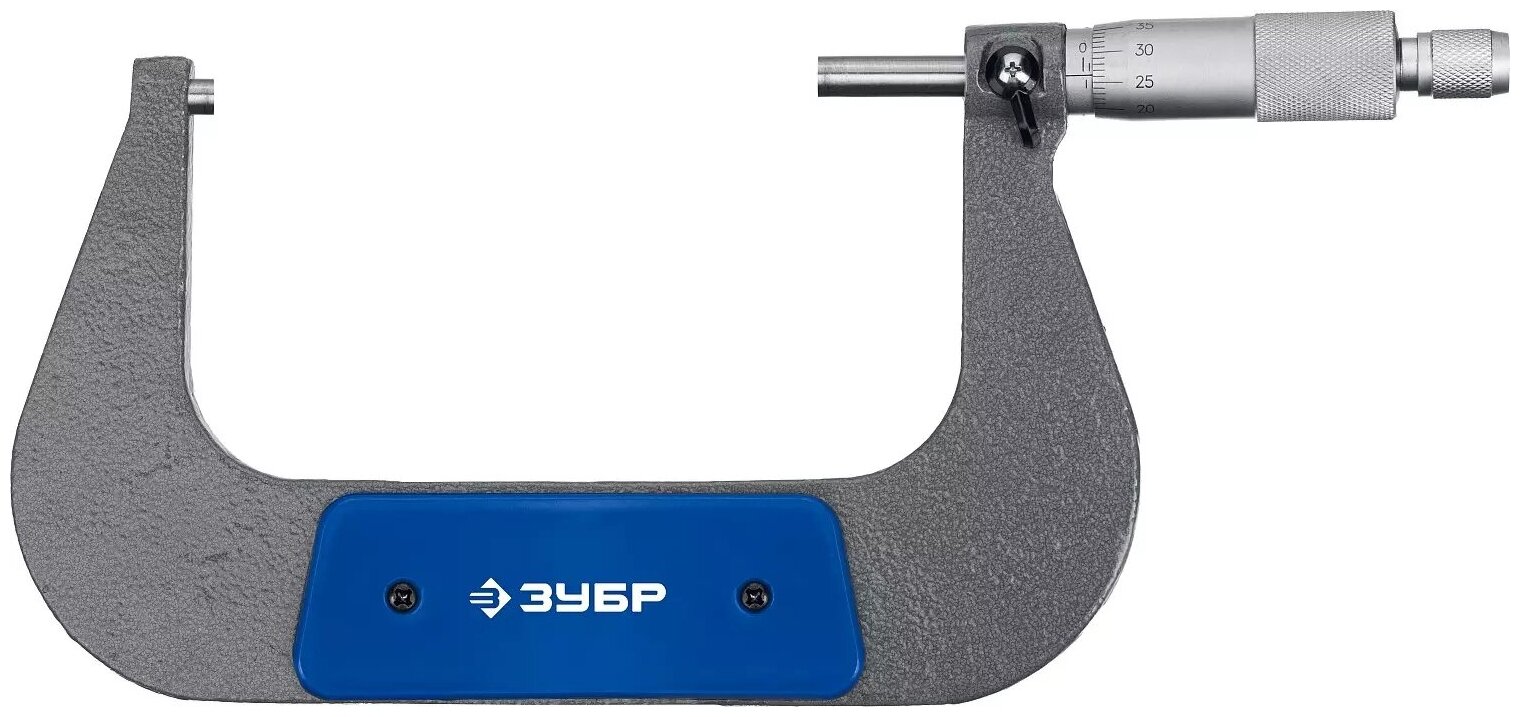 Микрометр ЗУБР "Профессионал" гладкий механический, МК 125, диапазон 100-125мм, шаг измерения 0,01мм