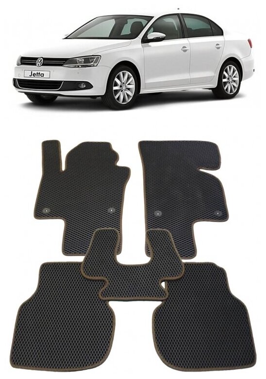 Volkswagen Jetta VI 2010 - 2018 коврики EVA Smart В салон и багажник