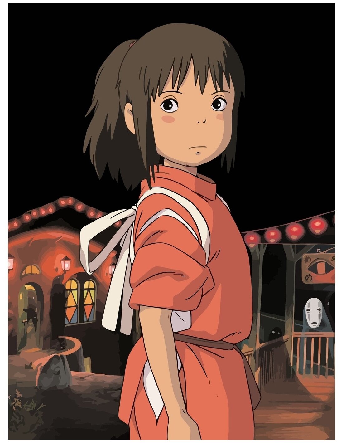 Картина по номерам на холсте Аниме унесенные призраками Тихиро девочка- 7 30 х 40