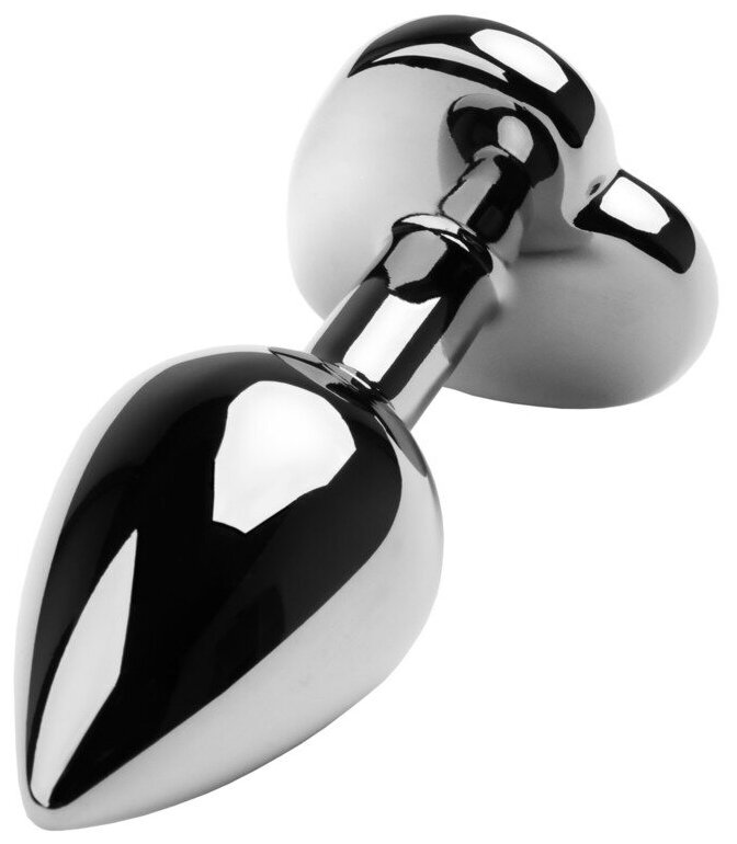 Малая серебристая втулка с алым кристаллом в виде сердца Toyfa