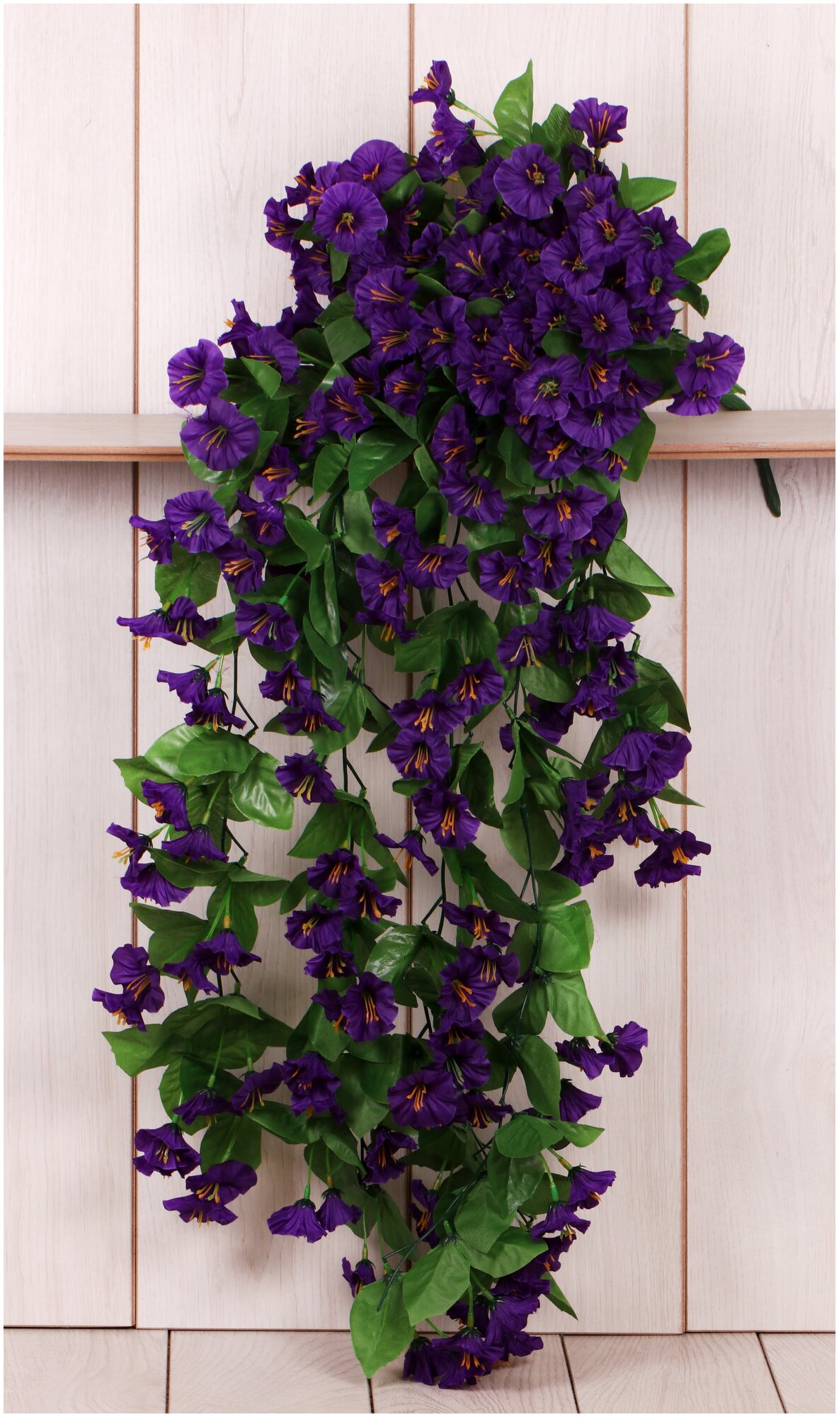 Искусственные цветы для декора GreenHol "Петуния" свисающая, длина 84 см, цвет фиолетовый