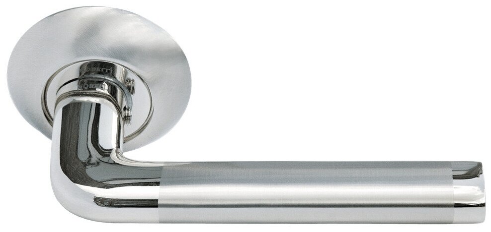 Ручка дверная Morelli MH-03 SN/CP белый никель, ручки для межкомнатных дверей на круглой розетке комплект, фурнитура