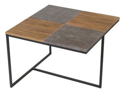 Стол журнальный "Фьюжн квадро" (Дуб американский/серый бетон)