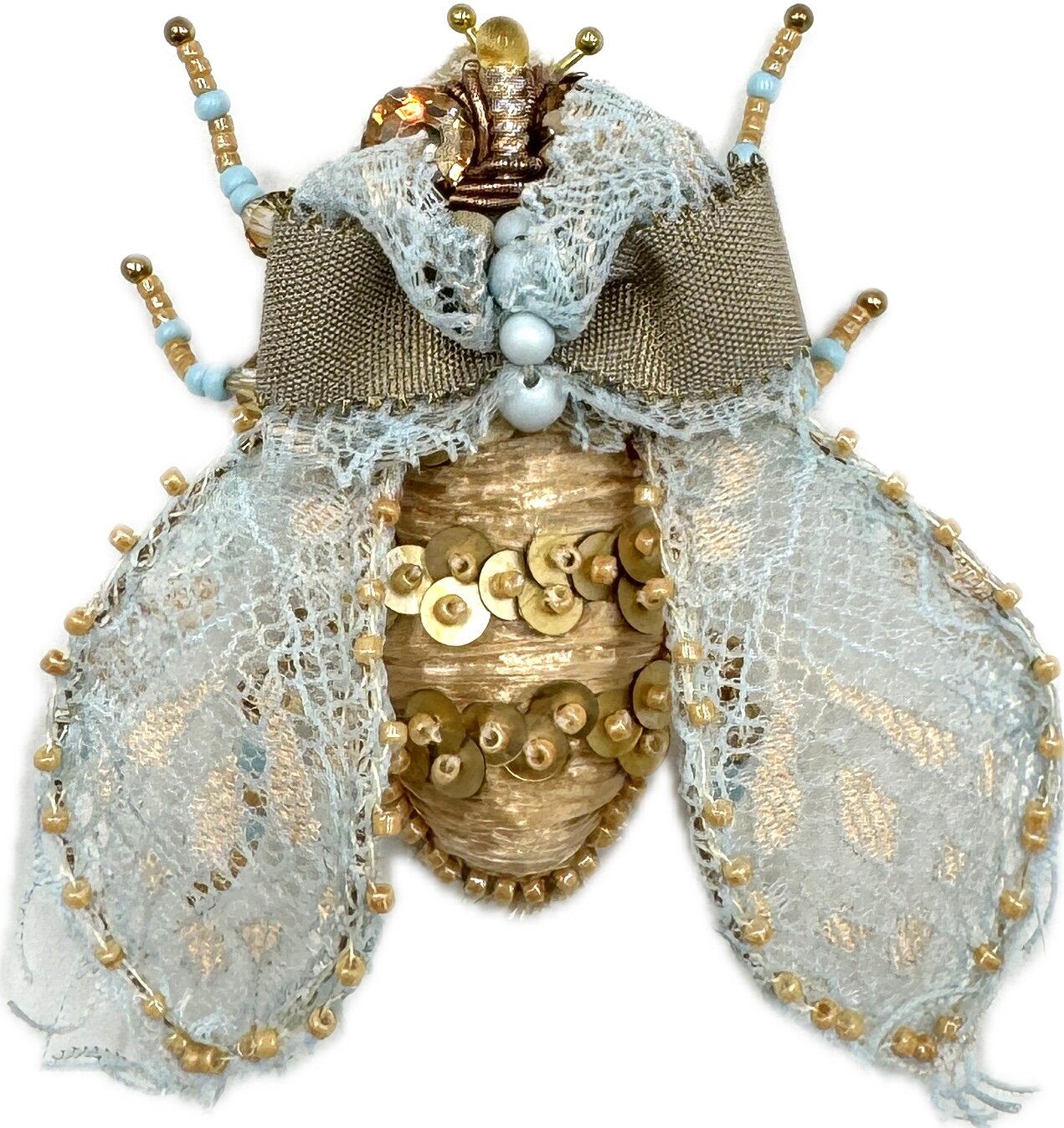 Брошь, бисер, стразы