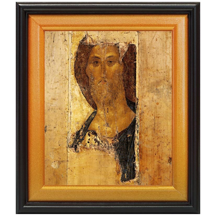 Спас Вседержитель, Андрей Рублев, 1410 г, икона в широком деревянном киоте 24*27,5 см