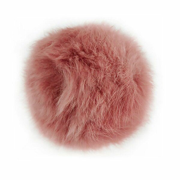 Помпон меховой (кролик) 8 см 16 штук гр. розовый
