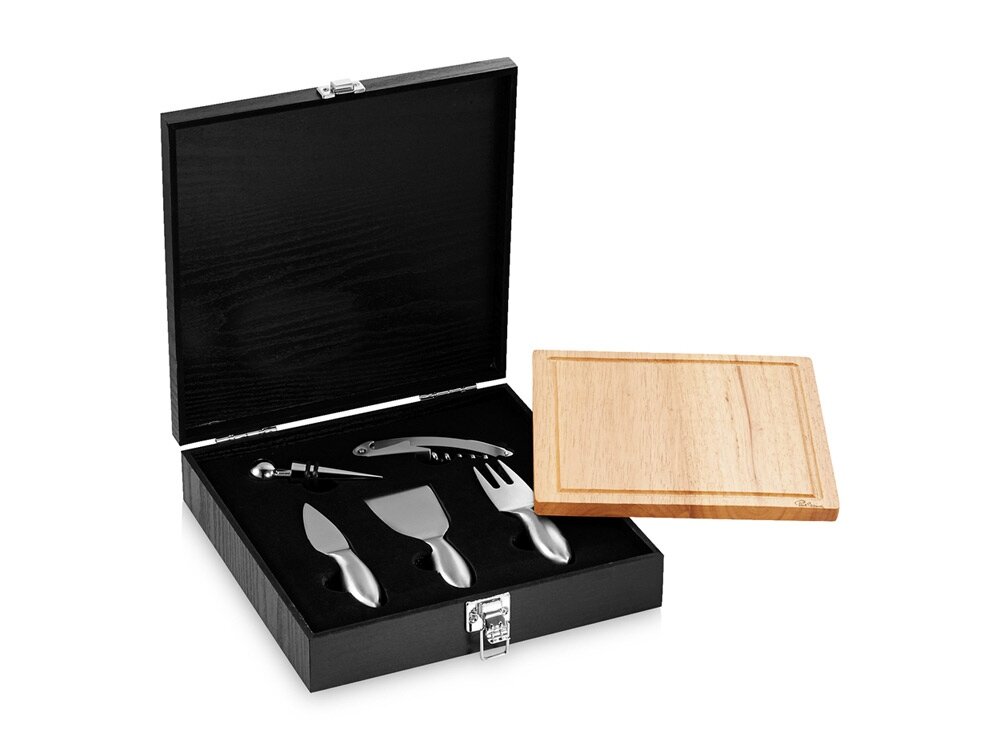 Подарочный набор для вина «Mino», цвет черный, серебристый, светло-коричневый
