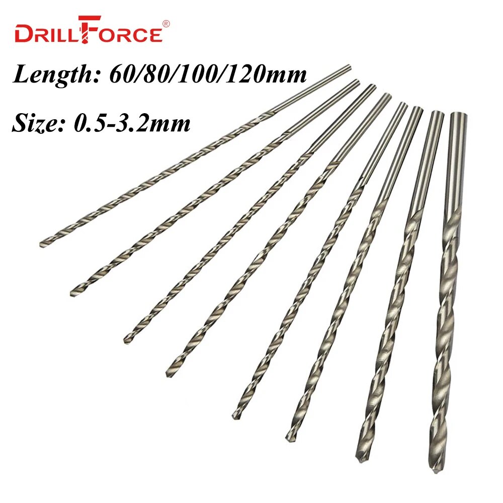 Drillforce Спиральные сверла 0,5-3,2 мм, 20 шт 1.3x65mm 10pc